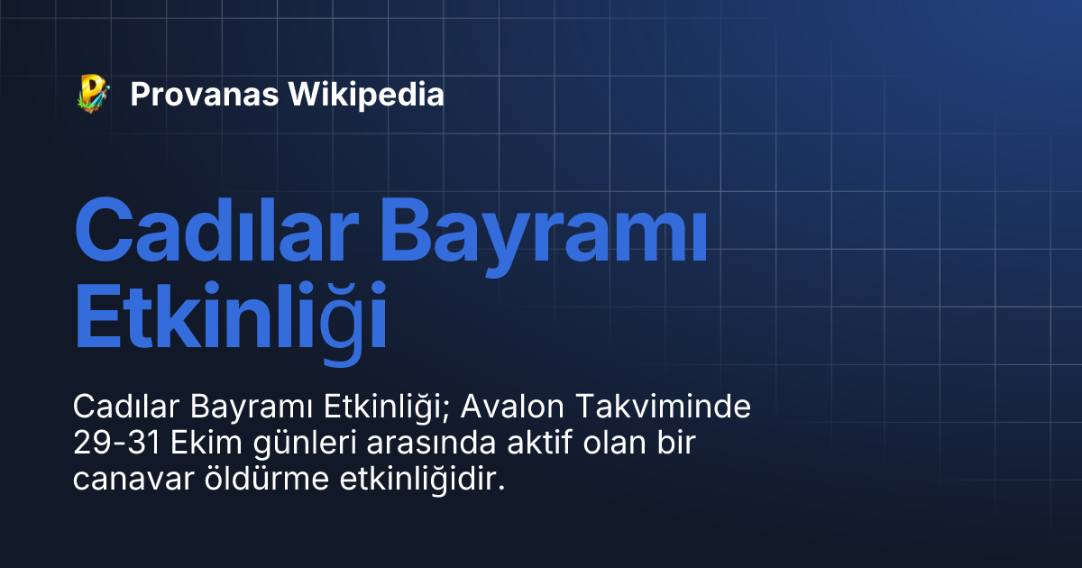Cadılar Bayramı Etkinliği | Provanas Wikipedia