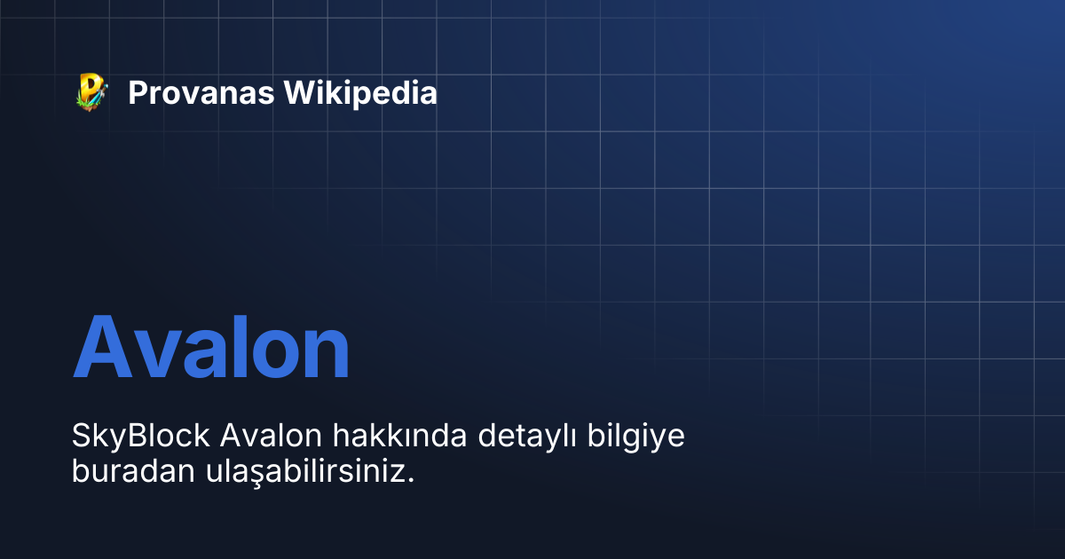 Avalon | Provanas Wikipedia