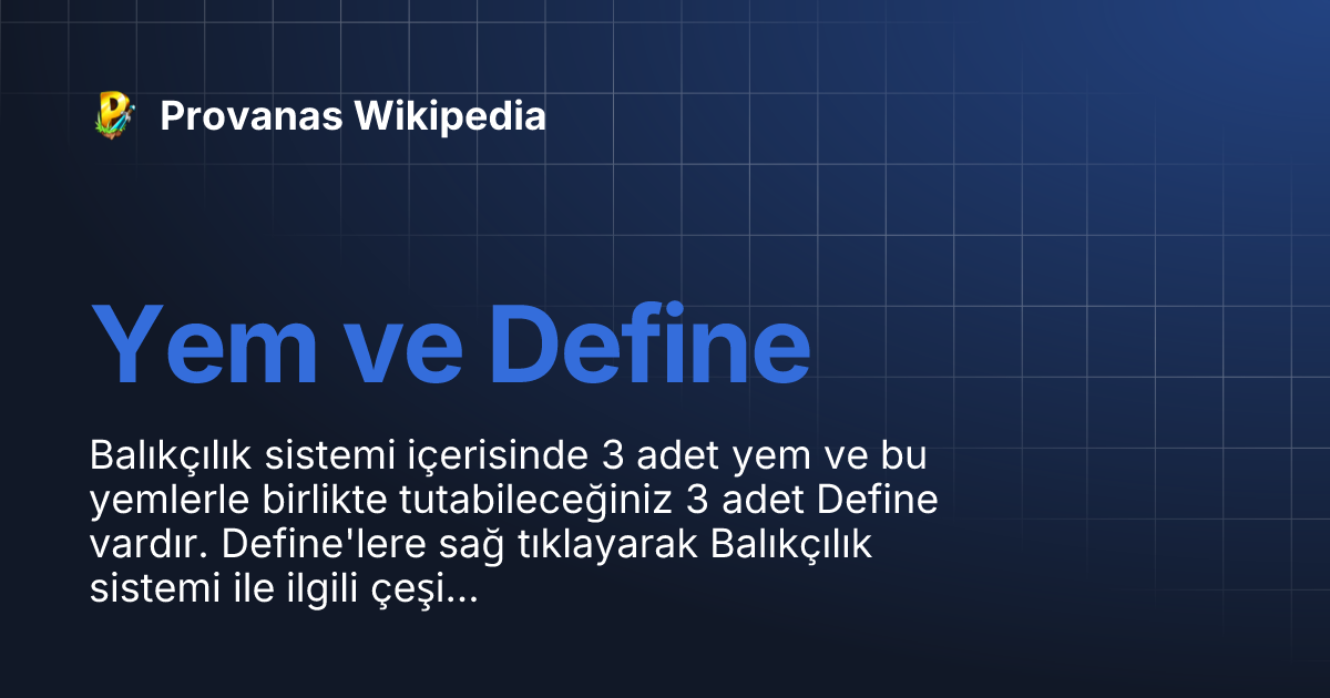 Yem ve Define | Provanas Wikipedia